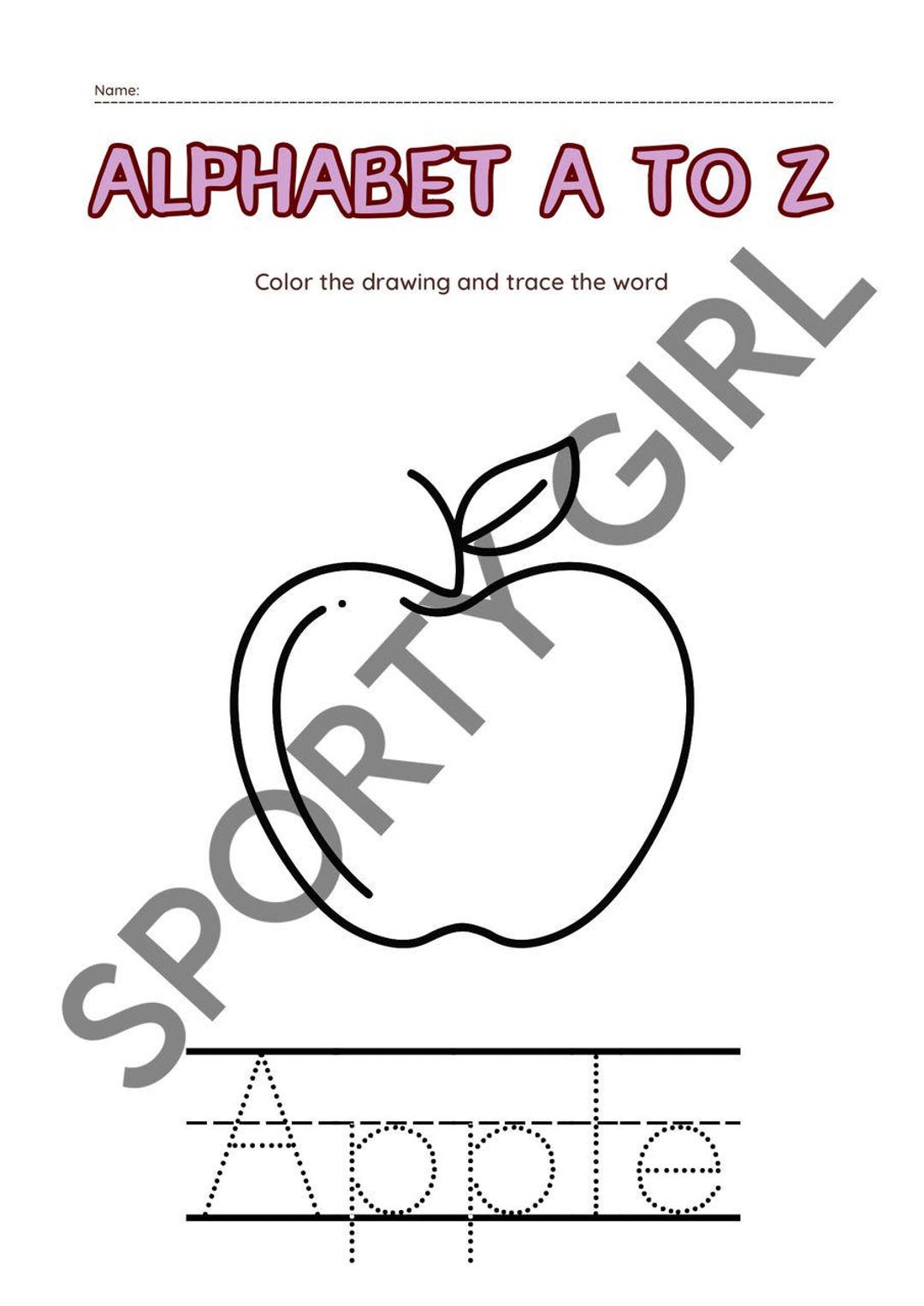 A to Z Alphabet Tracing Sheets, ABC Flashcards A to Z, A to Z Coloring ...