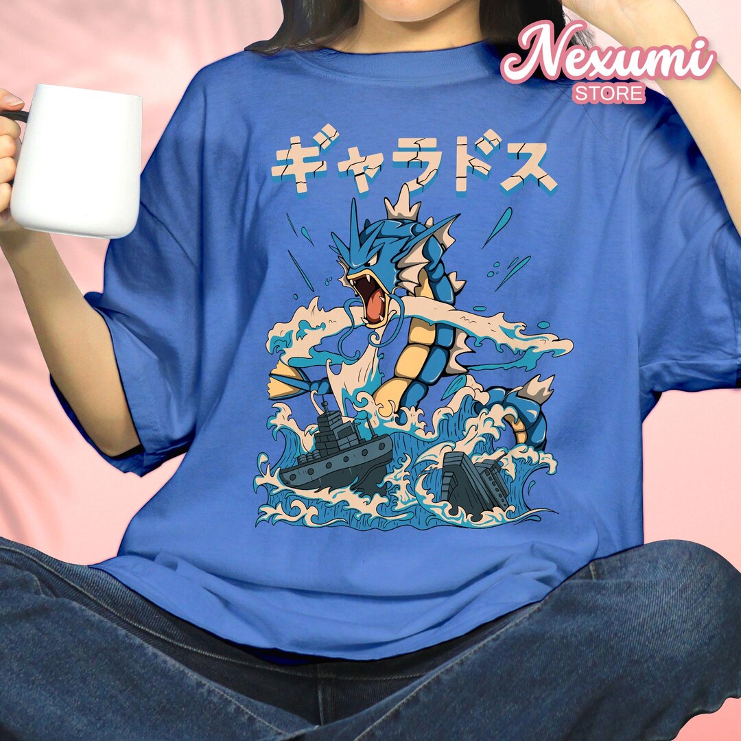 Gyaru T-shirt Dragon Shirt Power of the Sea Shirt Print T-shirt Anime ...