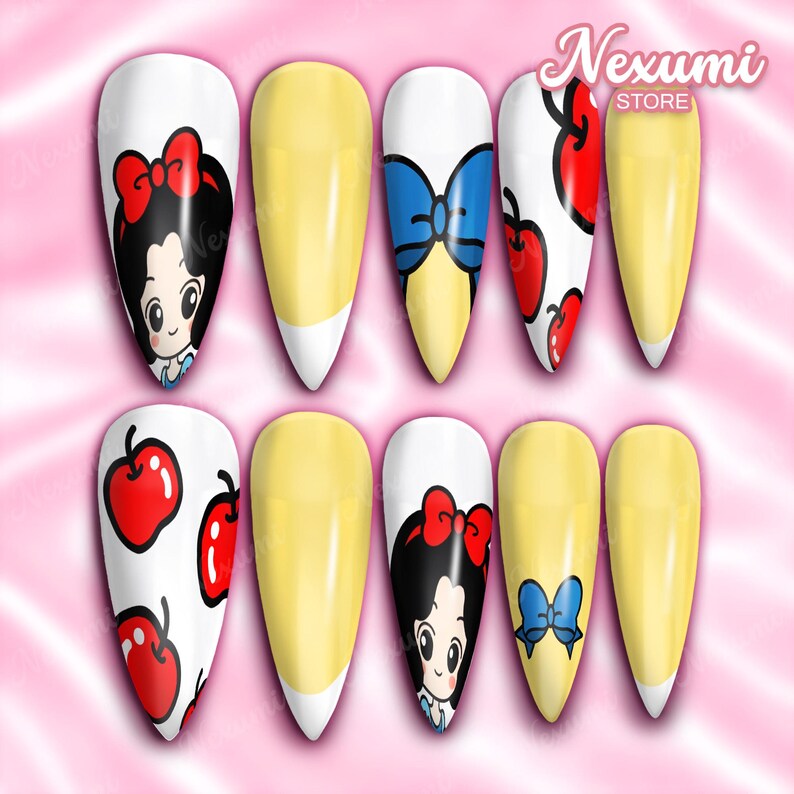 Princess Nails Handmade Press on Nail Set - Snow Apple Personalized ...