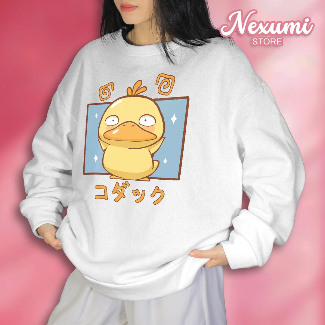 Psyduck Confused Sweatshirt Hoodie - Anime Duck Cozy Unisex Manga ...