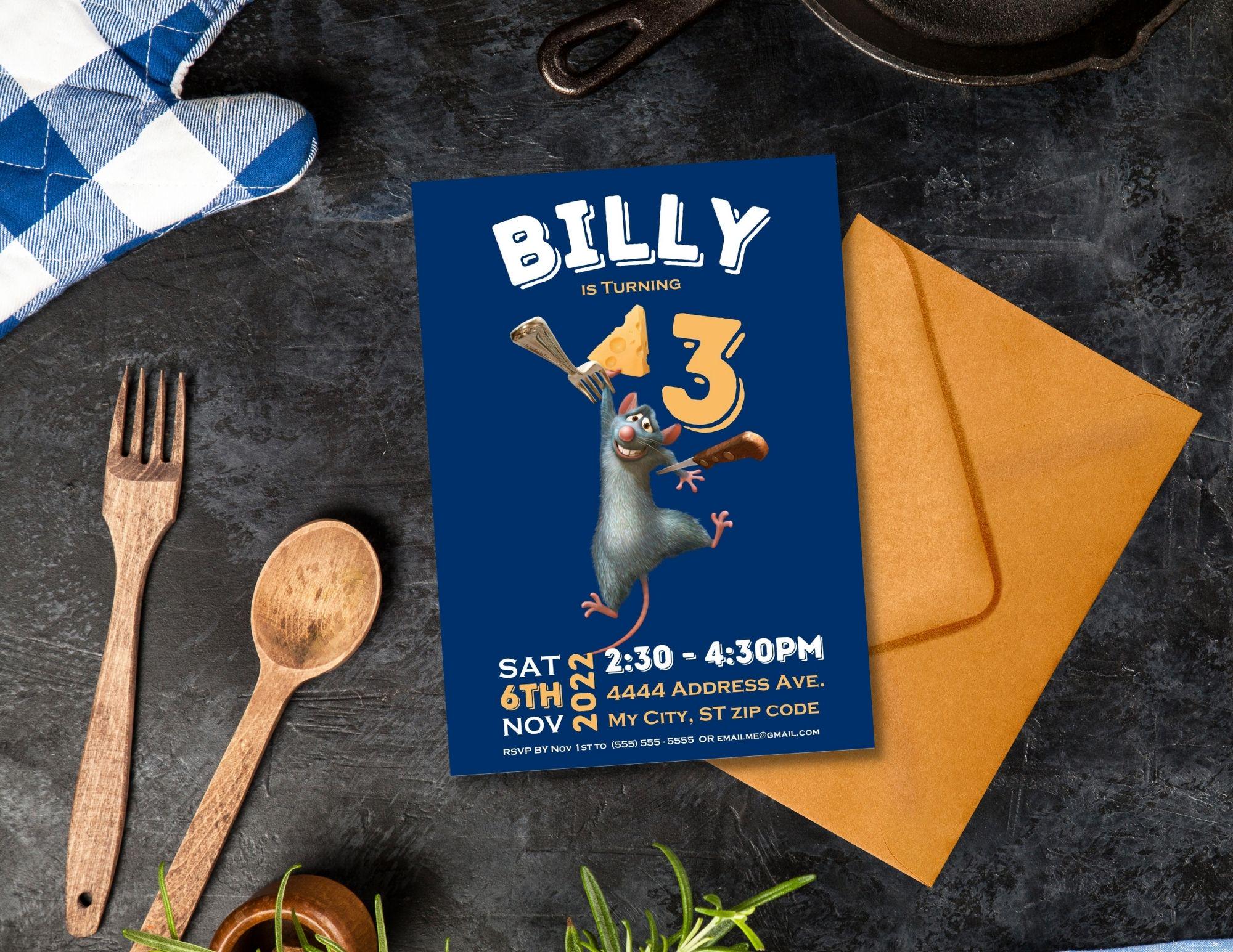 Ratatouille Birthday Invitation - Etsy