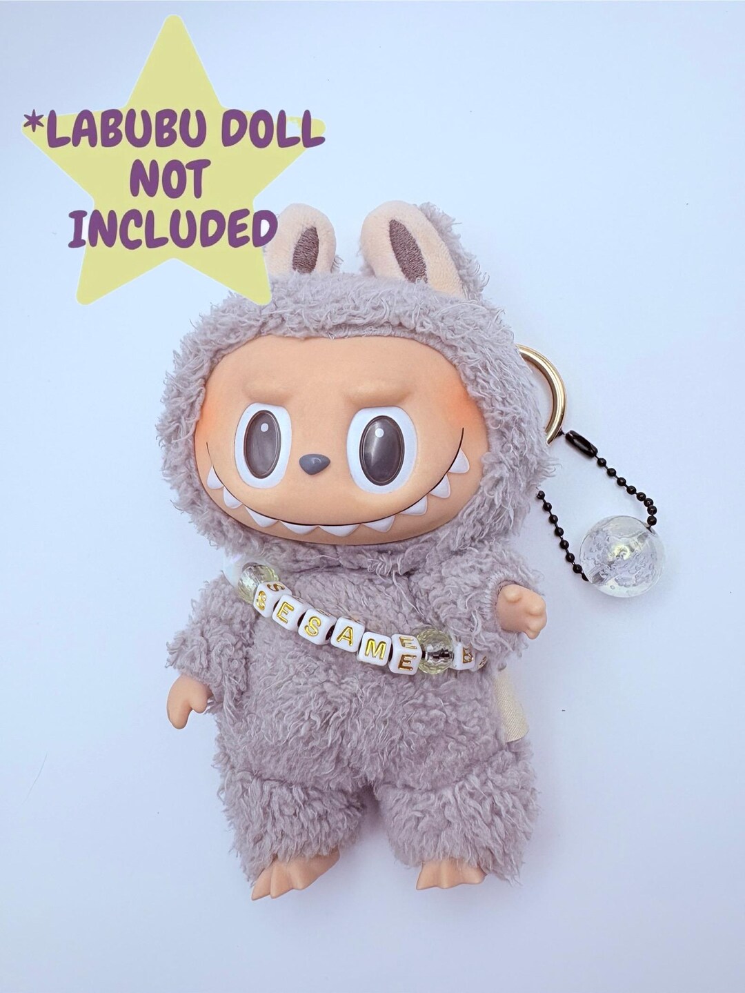 Labubu Accessory - SESAME BEAN Sash or Necklace With Beaded Charms - Etsy
