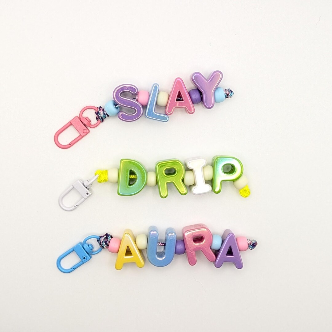 Custom Gen Alpha Beaded Keychain Slay Drip Aura Sigma Aesthetic Name ...