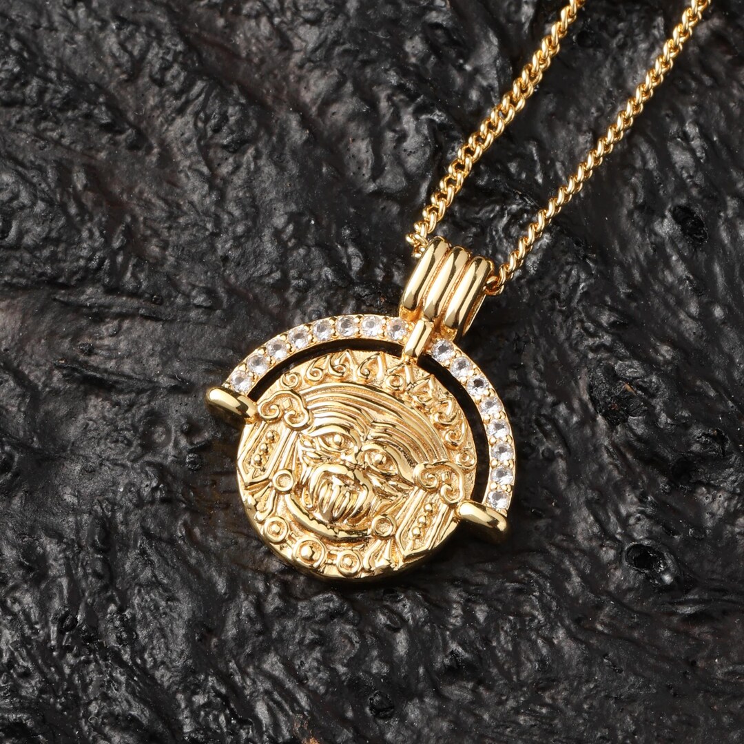 AURA DEER 18K Gold Plated Fortune Amulet Necklace Topaz Spiritual ...