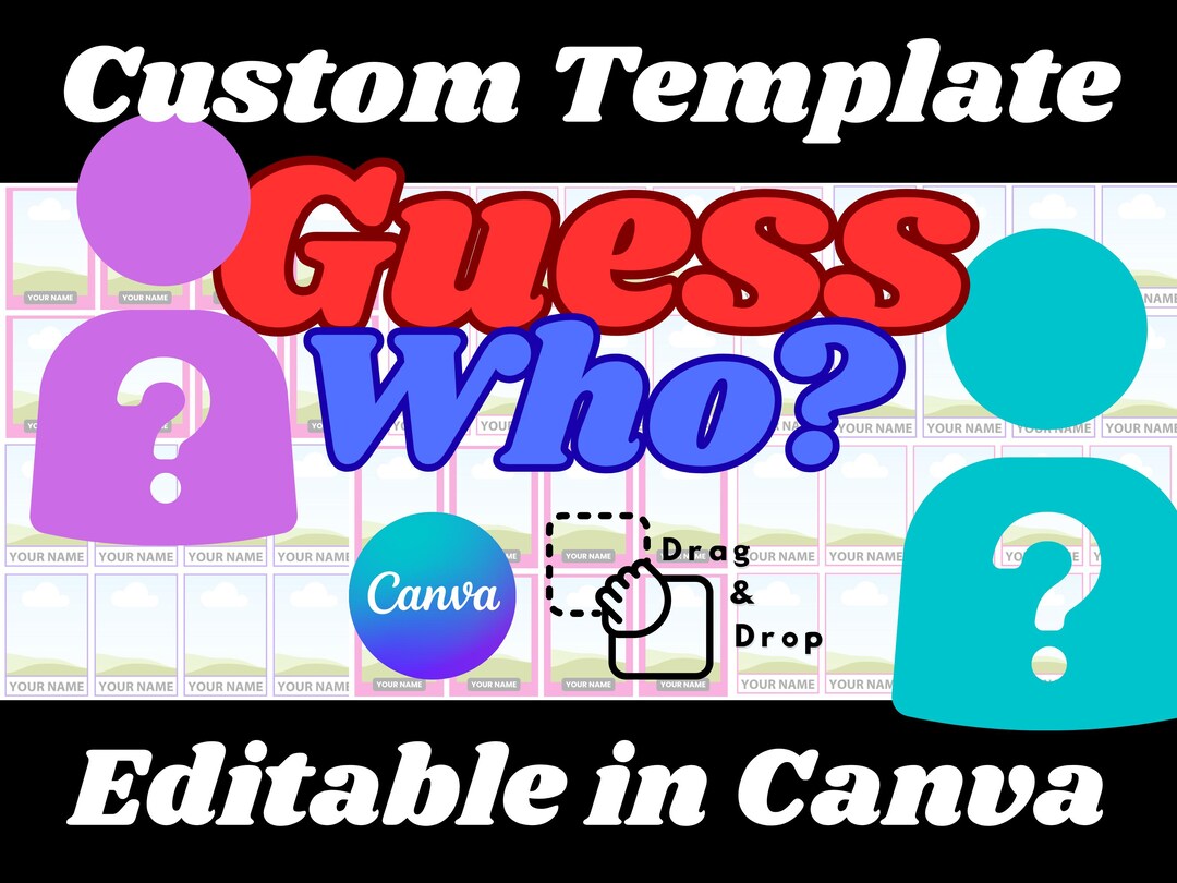 DIY Guess Who Template: Custom Game, Canva Editable (digital Download ...
