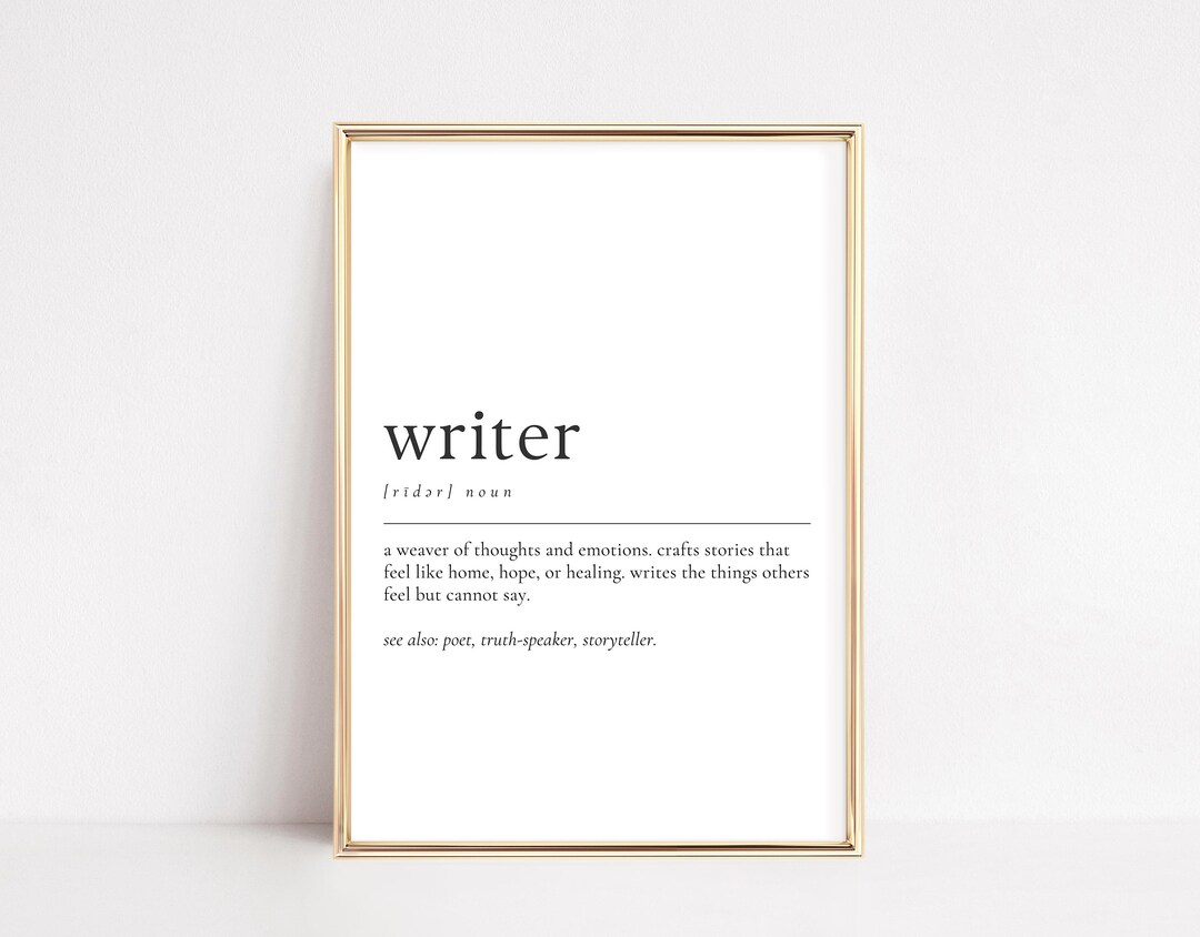 Writer Definition Print: Inspirational Home Office Decor (digital ...