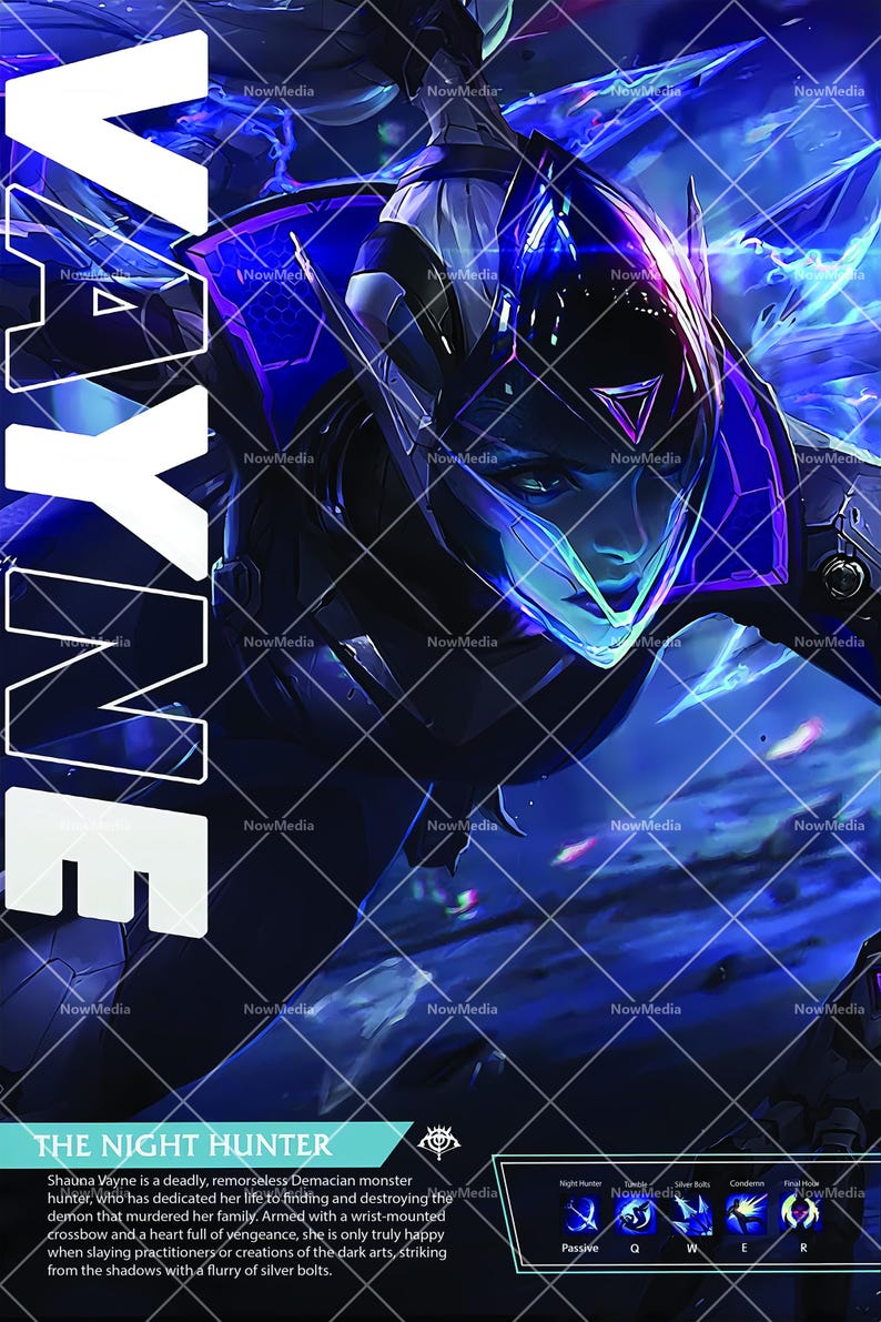 Vayne League of Legends Poster - Digital Download Print, Printable Art ...
