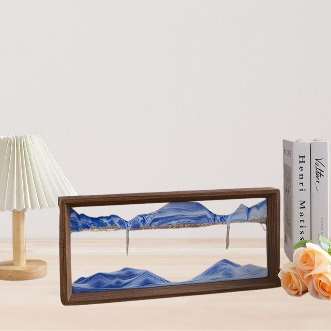 3D Moving Sand Art With Wooden Frame – Square Flowing Sandscape ...