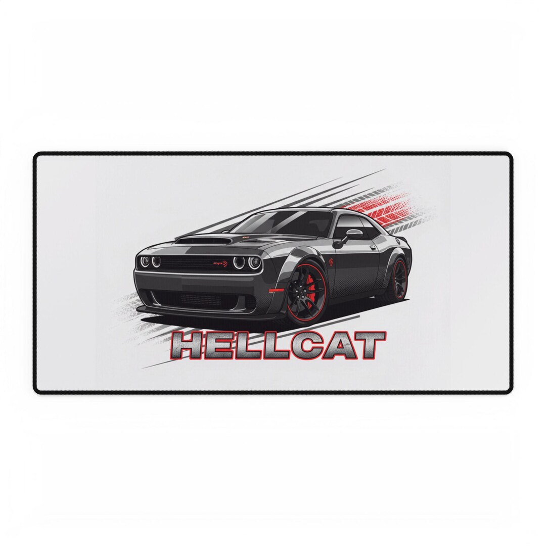 Hellcat Muscle Car Desk Mat | Racing Dodge Challenger Artwork - Etsy