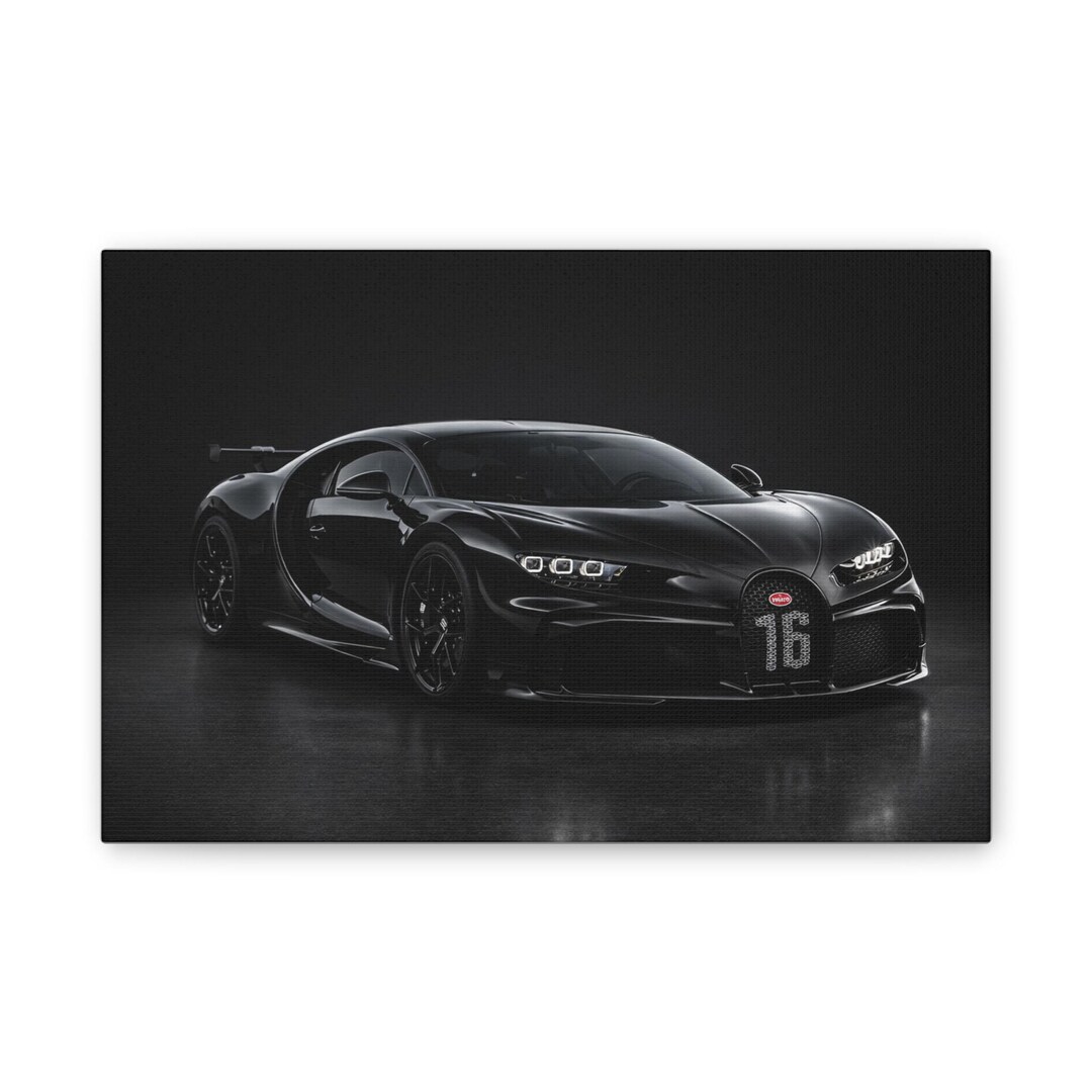 Black Bugatti Veyron Supercar Canvas, Stretched 0.75" - Etsy