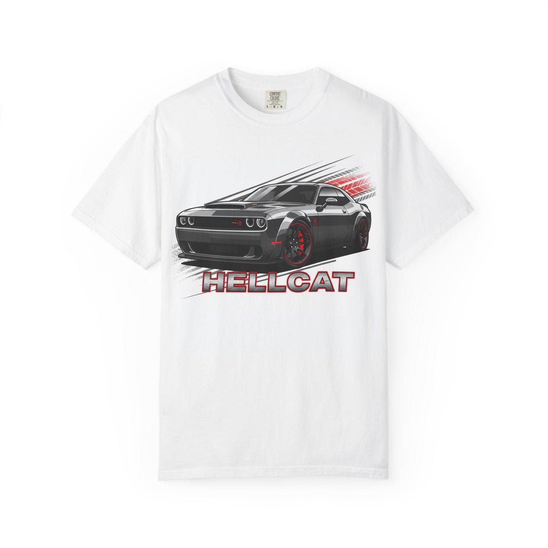 Hellcat Muscle Car T-shirt | Black Dodge Challenger Graphic - Etsy