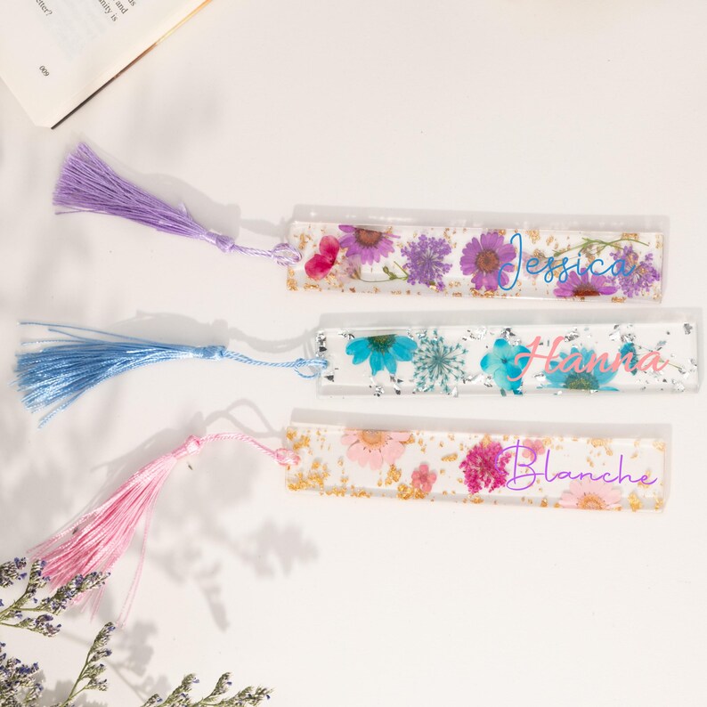Daisy Wildflower Resin Bookmark, Birth Flower Resin Bookmark, Custom ...
