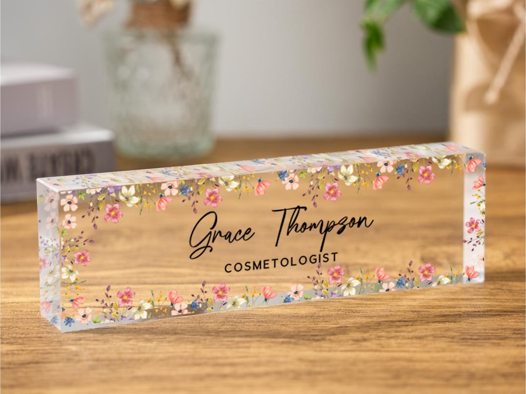 Personalized Acrylic Desk Plaque, Clear Acrylic Name Plate for Desk ...