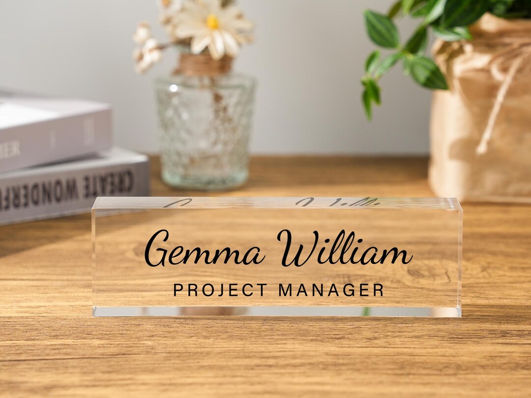 Desk Plaque, Name Plate for Desk, Personalized Acrylic Gift,office ...
