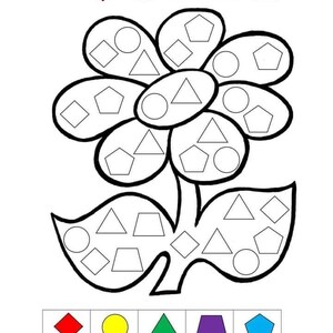 Shape Matching Coloring Pages: Preschool Learning Activity - Etsy