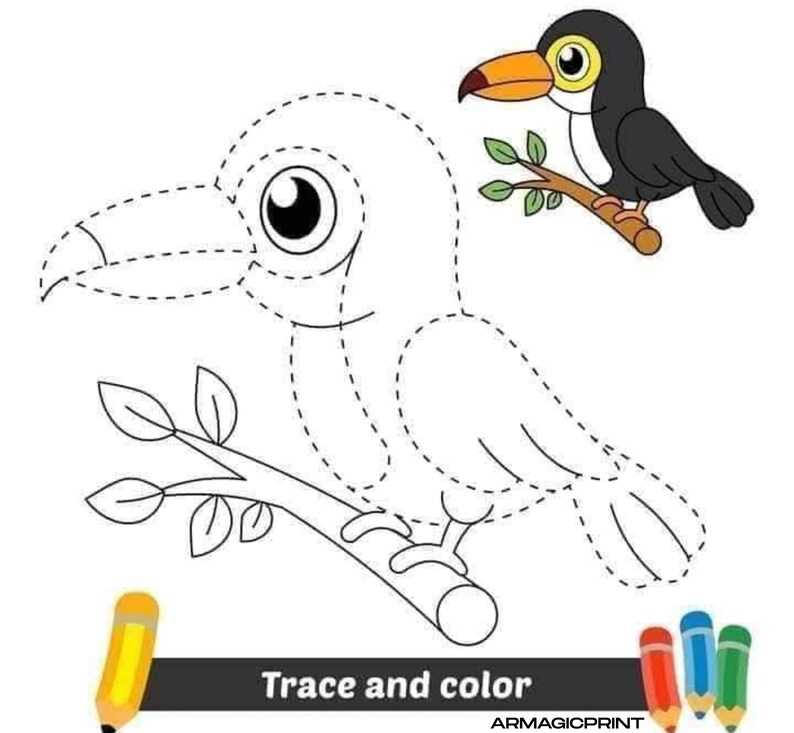 Trace and Color Workbook for Kids: 30 Activity Pages (digital Download ...