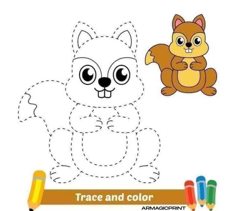 Trace and Color Workbook for Kids: 30 Activity Pages (digital Download ...