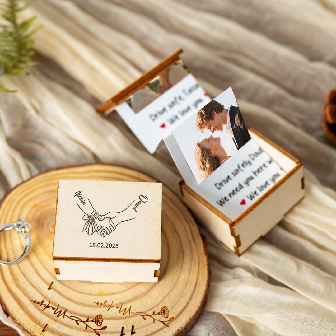 Pull Out Photo Album,custom Wooden Photo Box,memory Keepsake Gift ...