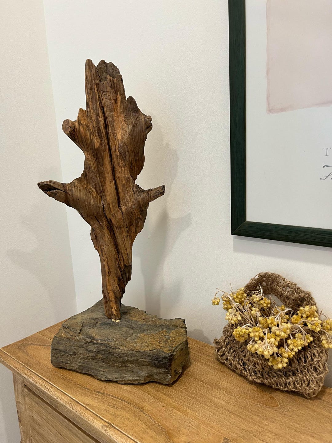 Escultura De Madera Y Piedra - Etsy