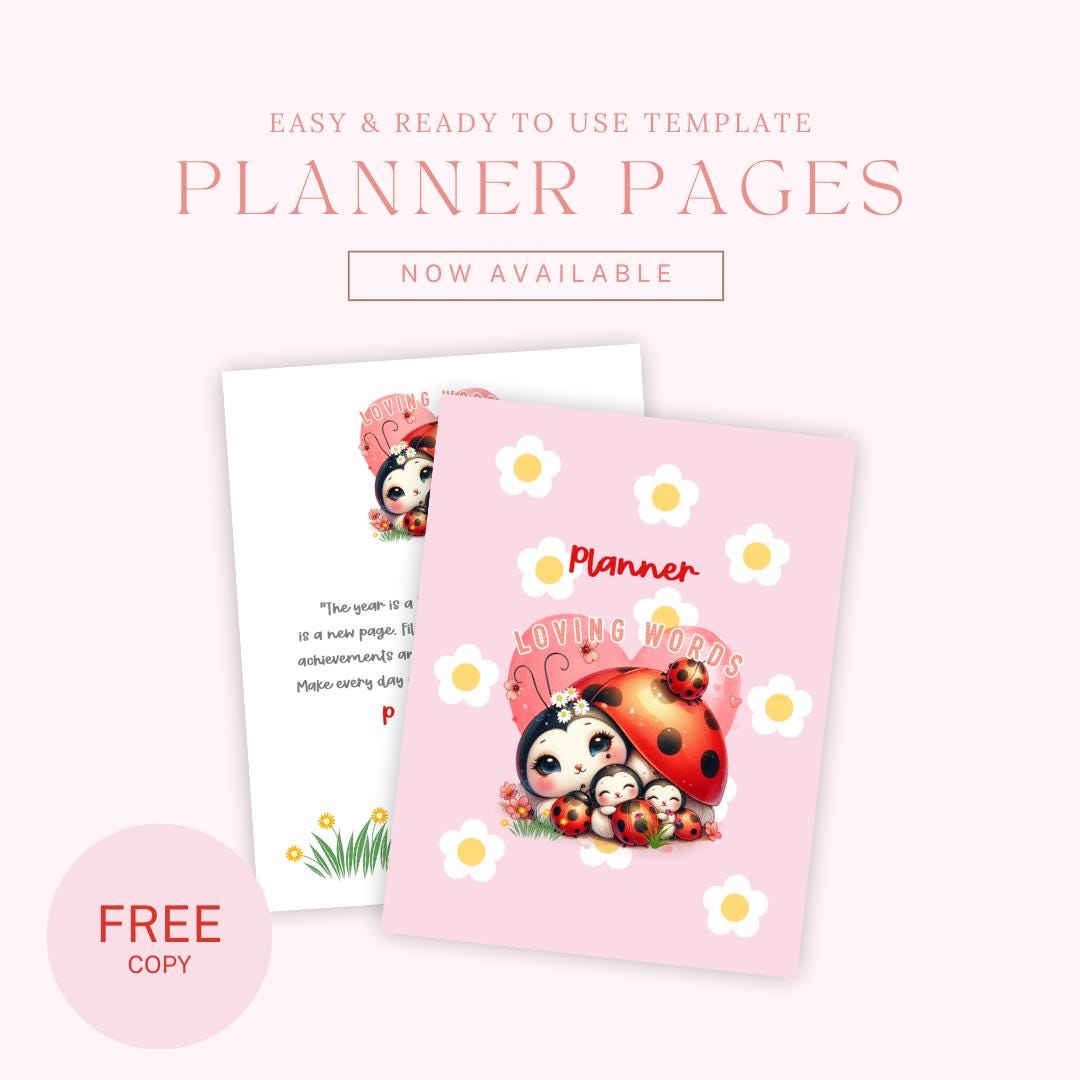 Planner Ladybugs - Downloadable & Printable - Daily, Weekly, Annual ...