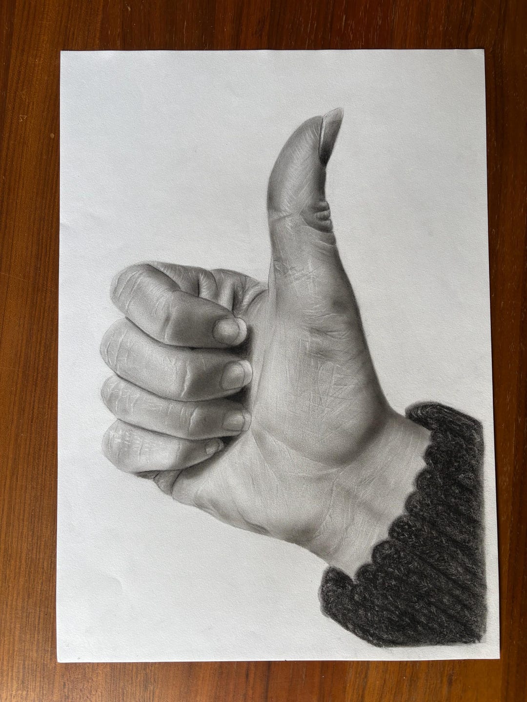 Thumbs up Original Pencil Drawing (sign Language for Good) - Etsy UK