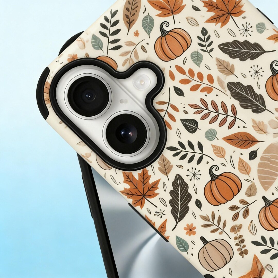Aesthetic Trendy Retro Cover Iphone, Cute Fall Harvest Leaves Phone ...