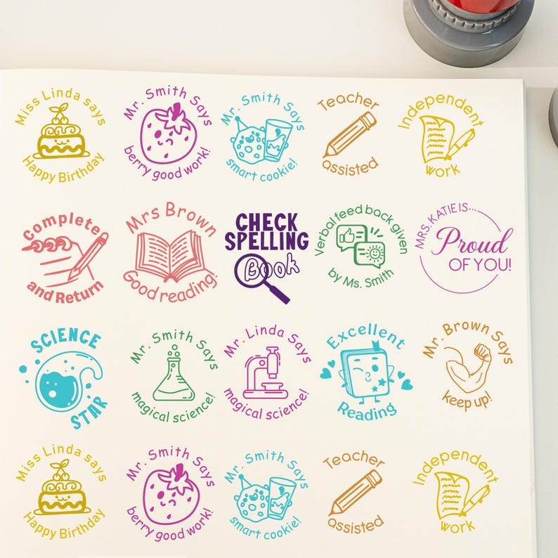 Custom Teacher Stamps, From the Classroom of Teacher Stamp, Checked by ...