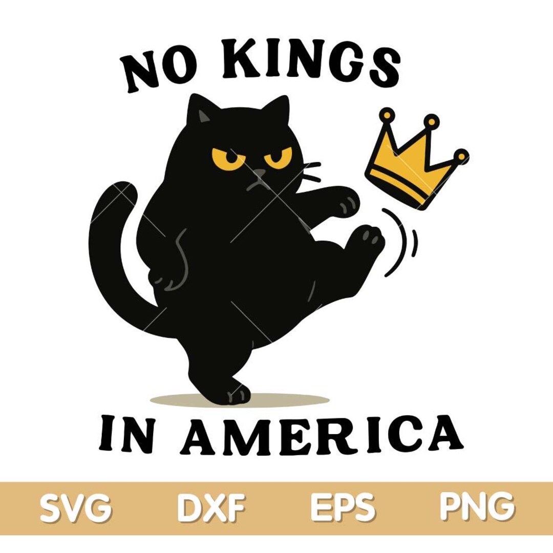 Funny Cat No Kings in America Svg, Rejecting Kings Svg, Cat America ...
