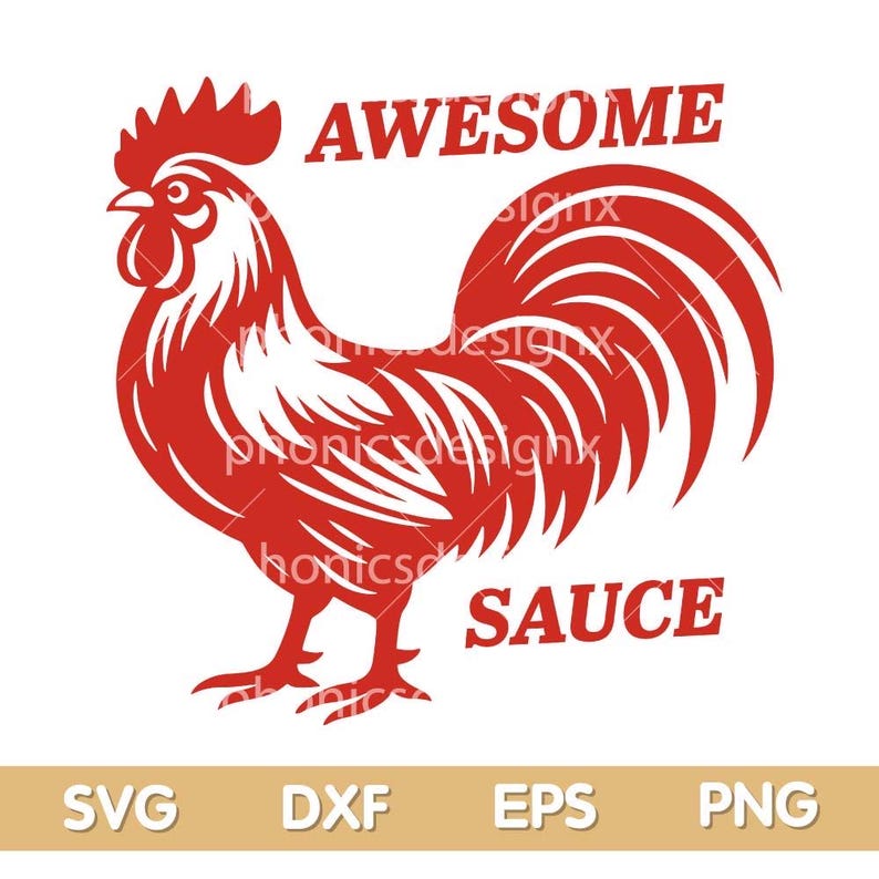 Rooster Awesome Sauce SVG, Funny Rooster Silhouette Svg Png, Farmhouse ...