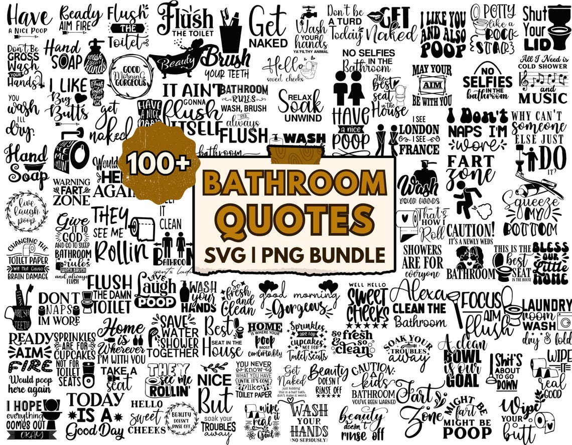 Bathroom Svg Bundle, Bathroom Png, Bathroom Sign Svg, Washroom Svg ...