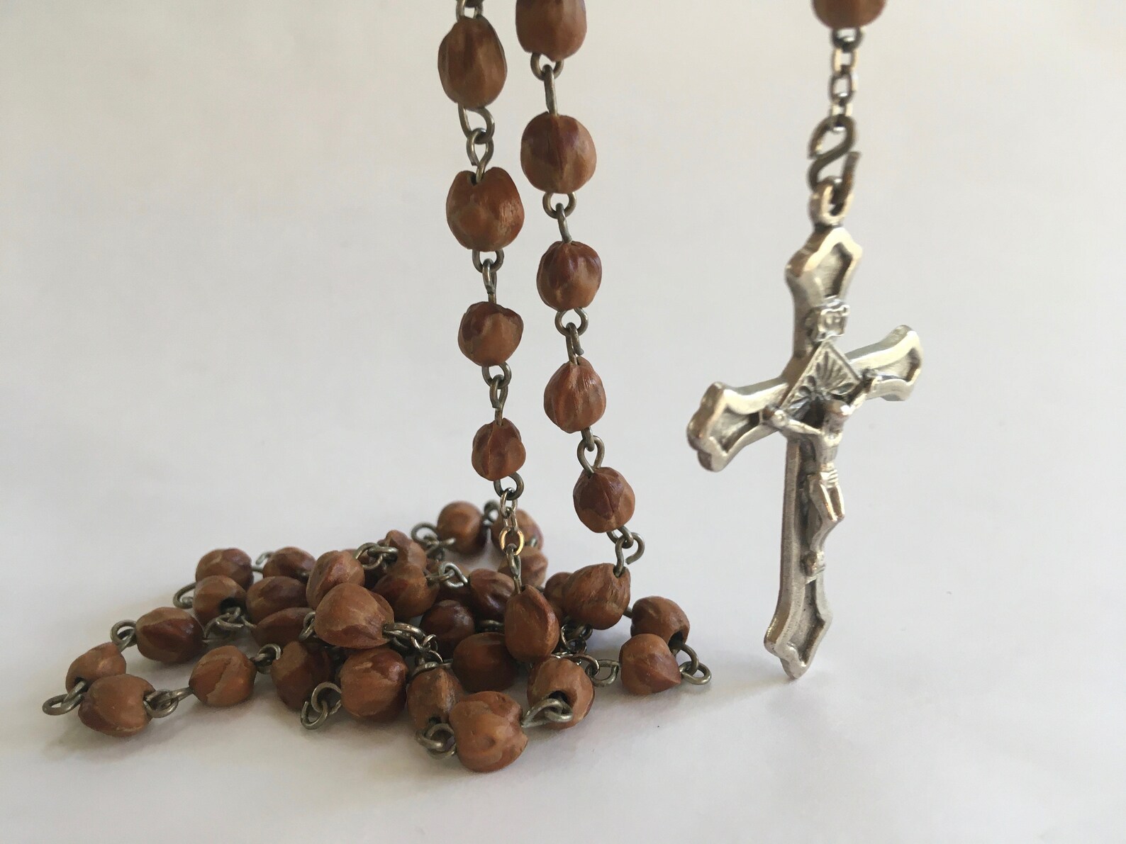 Seed Pod Rosary Organic Wood Seeds Ornate Cross Crucifix - Etsy