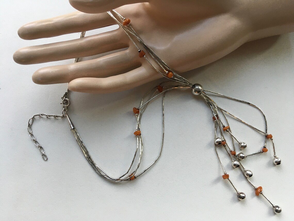 Sterling Liquid Silver Lariat Necklace Native American | Etsy
