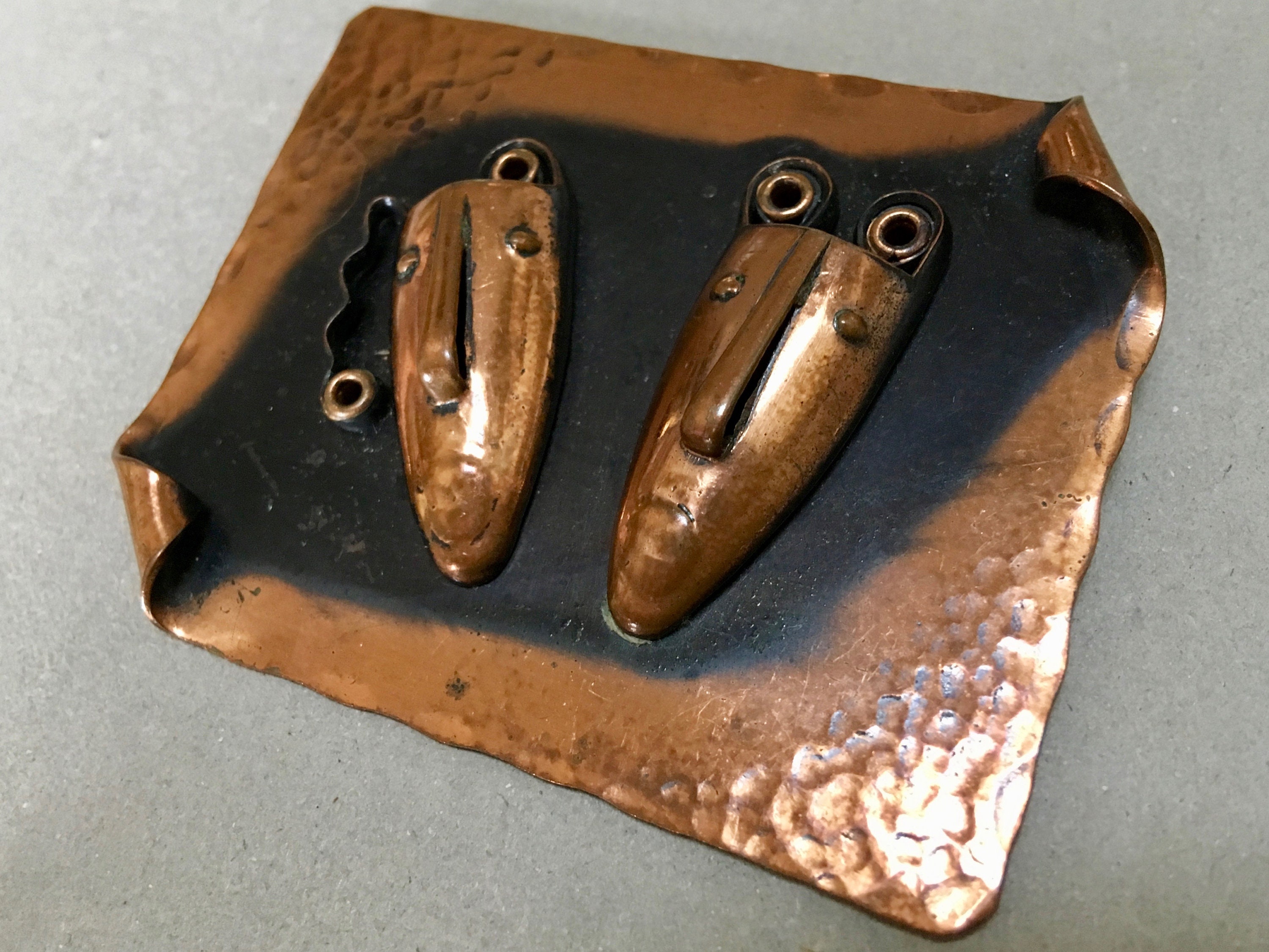 Rebajes Hammered Copper Faces Demi Parure Mid Century - Etsy