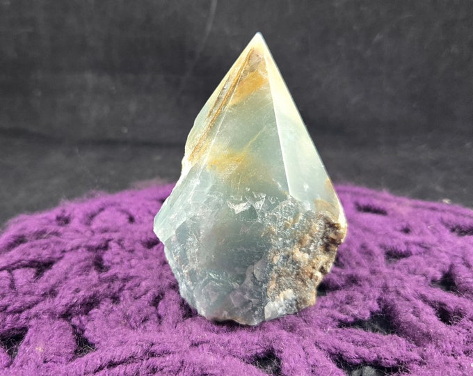 Aquatine Lemurian Calcite Top Polished Crystal Point Stones Crystals ...