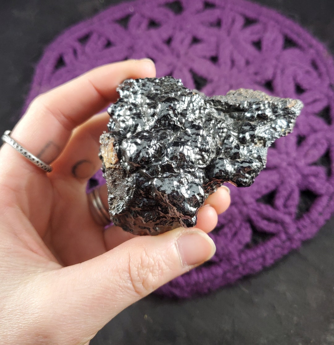 Botryoidal Hematite Raw Crystal Stones Crystals Natural Rare Unique Chunk Rough Specimen Kidney ...