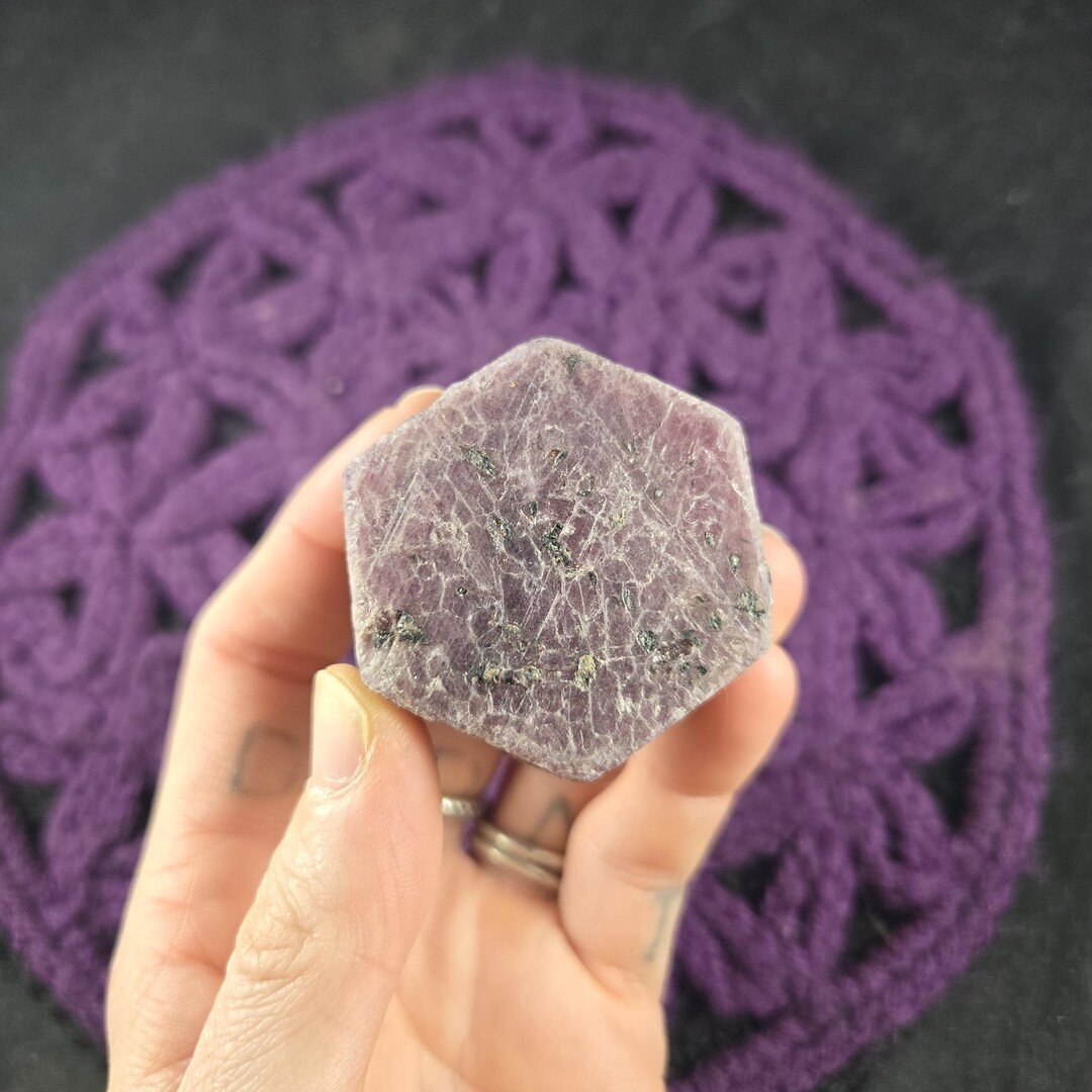 Large Ruby Raw Crystal Stones Rough Pink Hexagonal Hexagon Sacred ...