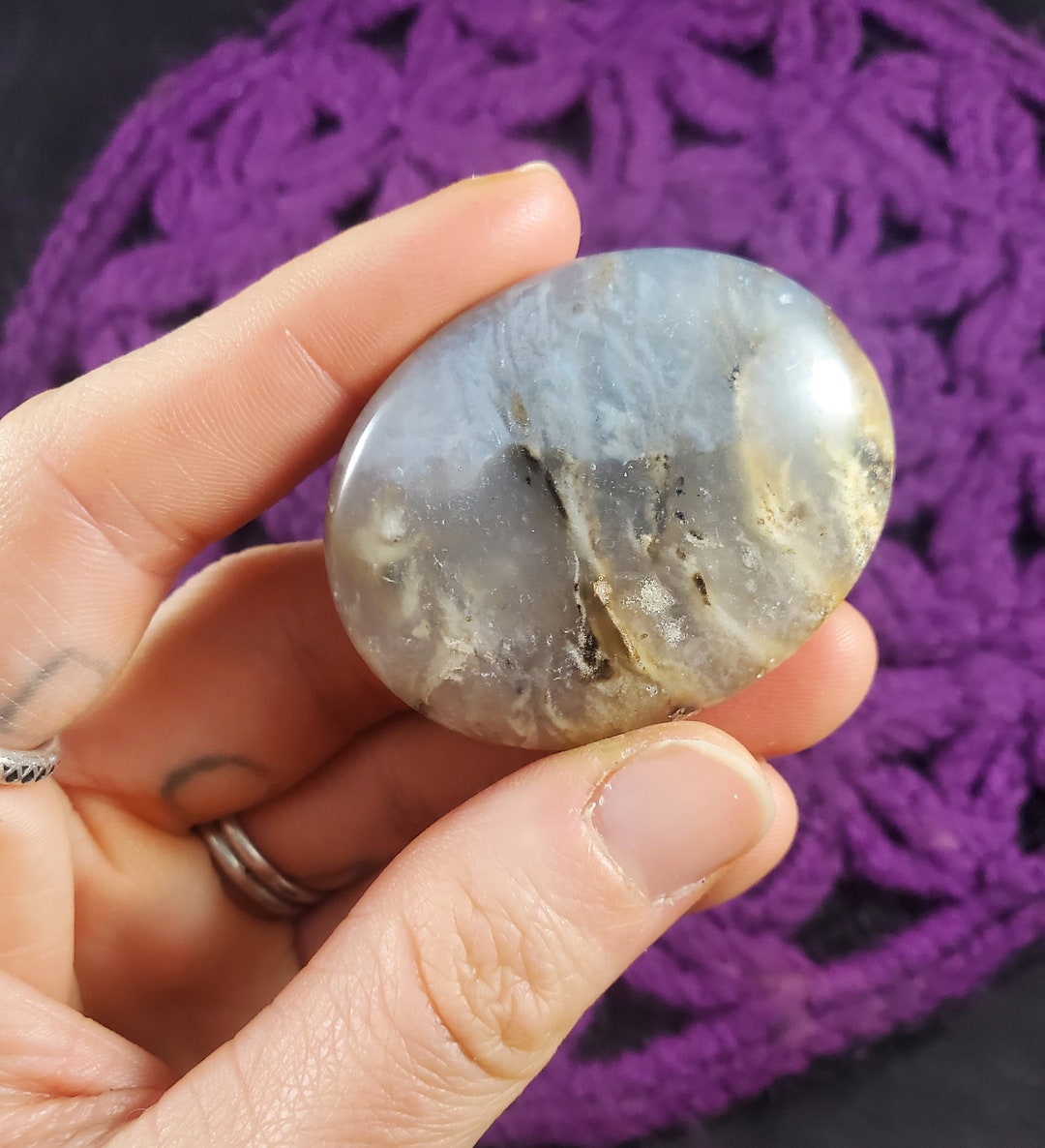 Small Dendritic Agate Gallet Palmstone Crystal Polished Stones Palm Stone Crystals Natural ...