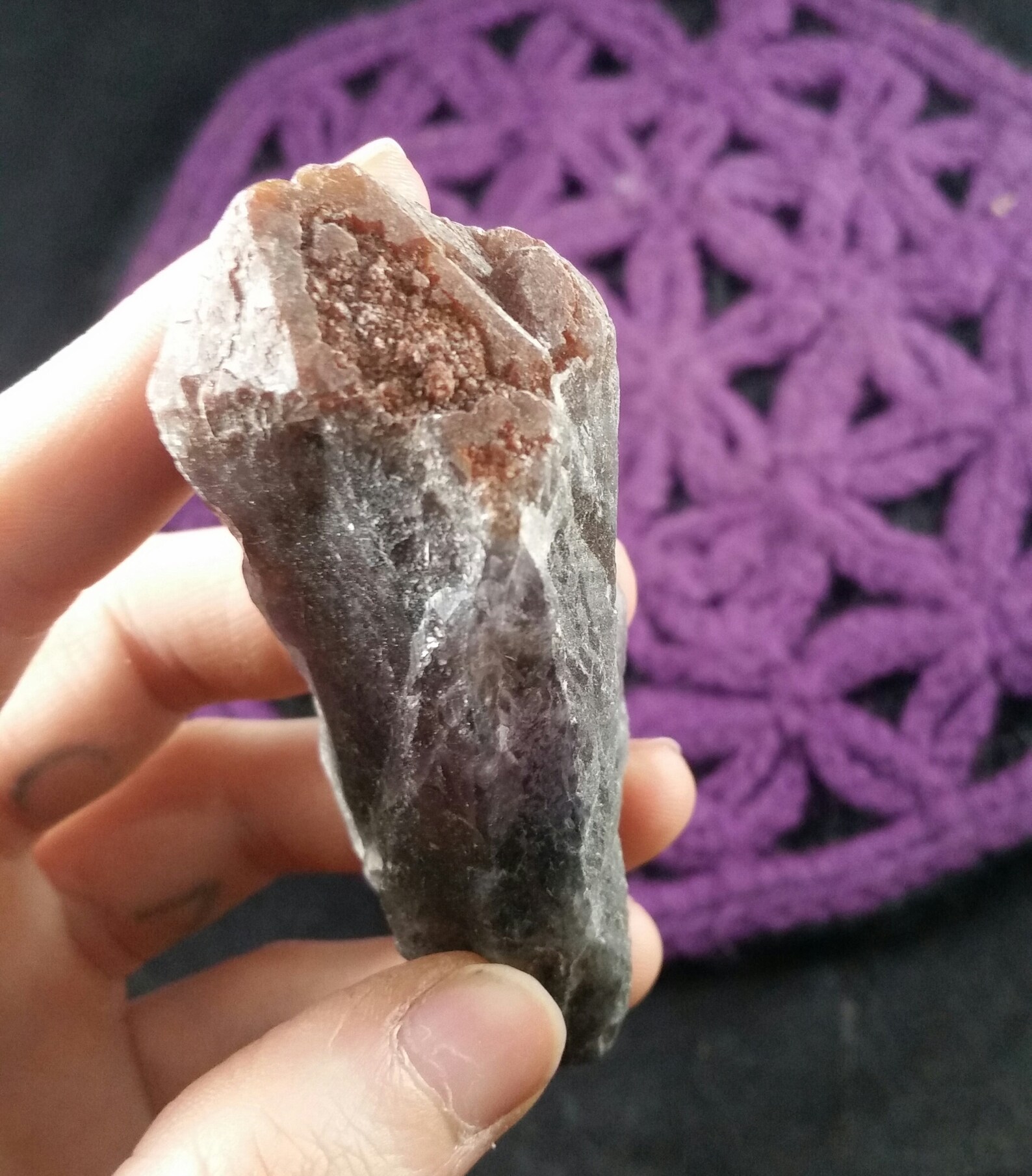 Super 7 Amethyst Cacoxenite Point Red Capped Sacred Seven Crystal ...