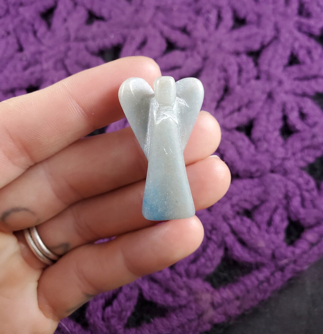 Blue Grey Trolleite Mini Angel Carving Crystals Magick Stones Starseed ...