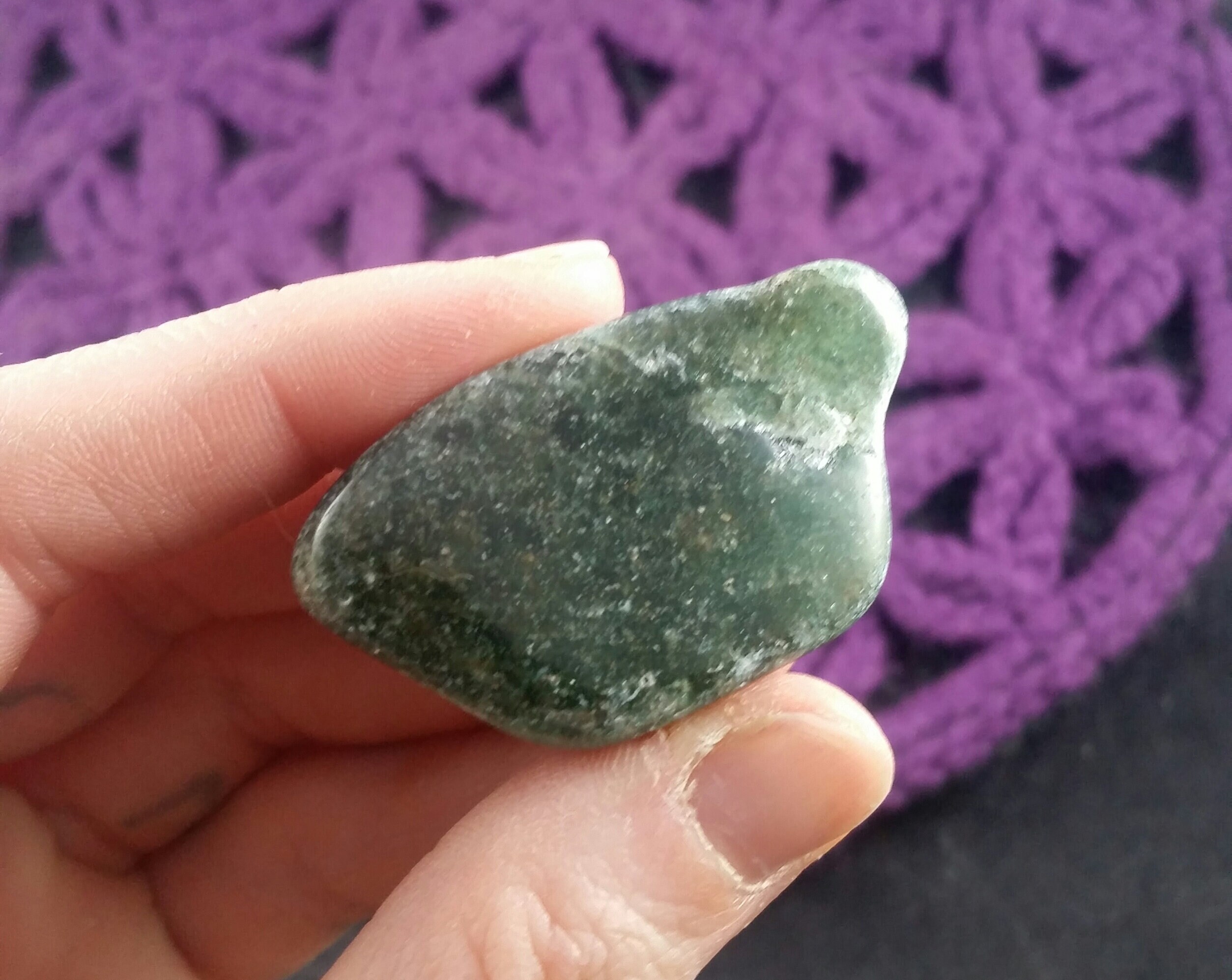 Emerald Tanzberry Fuchsite in Quartz Tumbled Stone Natural Fuschite ...