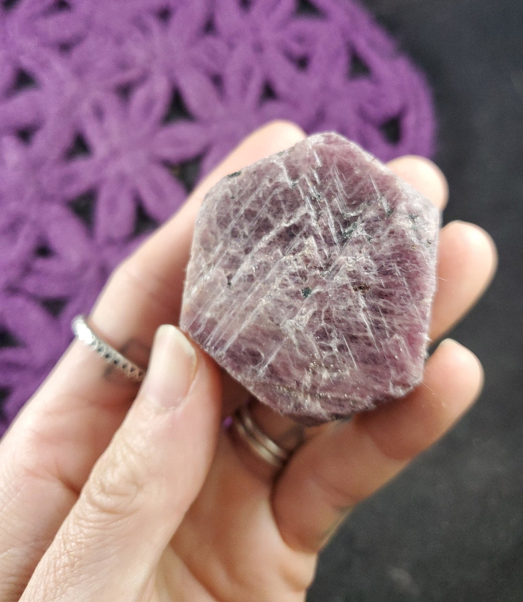 Record Keeper Ruby Raw Crystal Large Stones Crystals Rough Triangles Hexagonal Hexagon Sacred ...