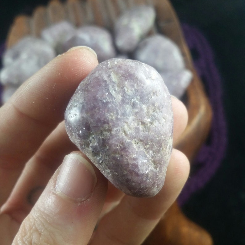 Lepidolite Tumbled Stone Polished Crystal Stones Lavender | Etsy