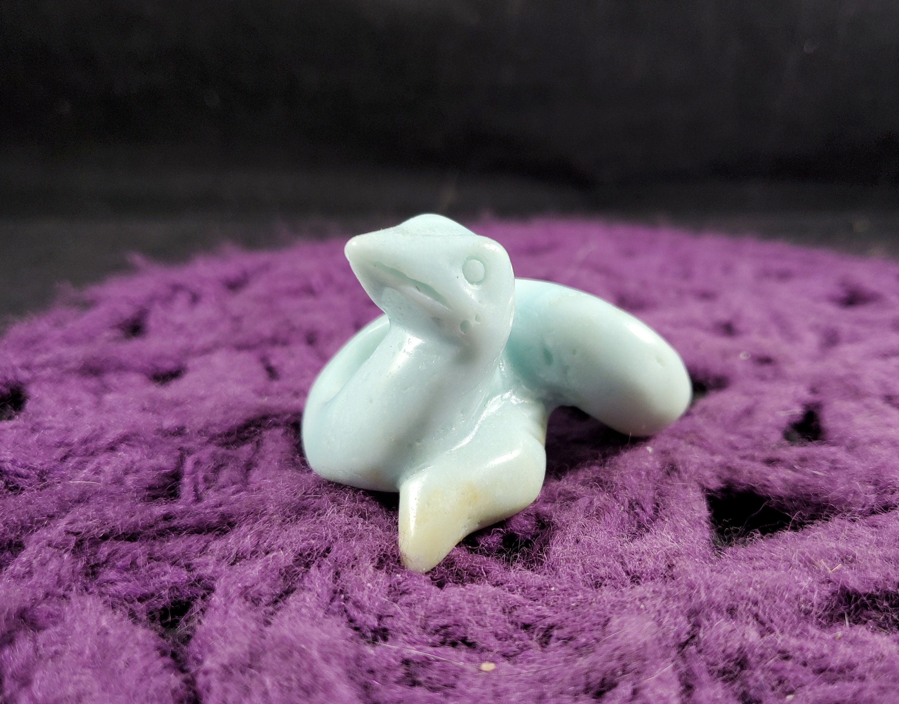 Amazonite Snake Carved Crystal Stones Serpent Cobra blue green | Etsy