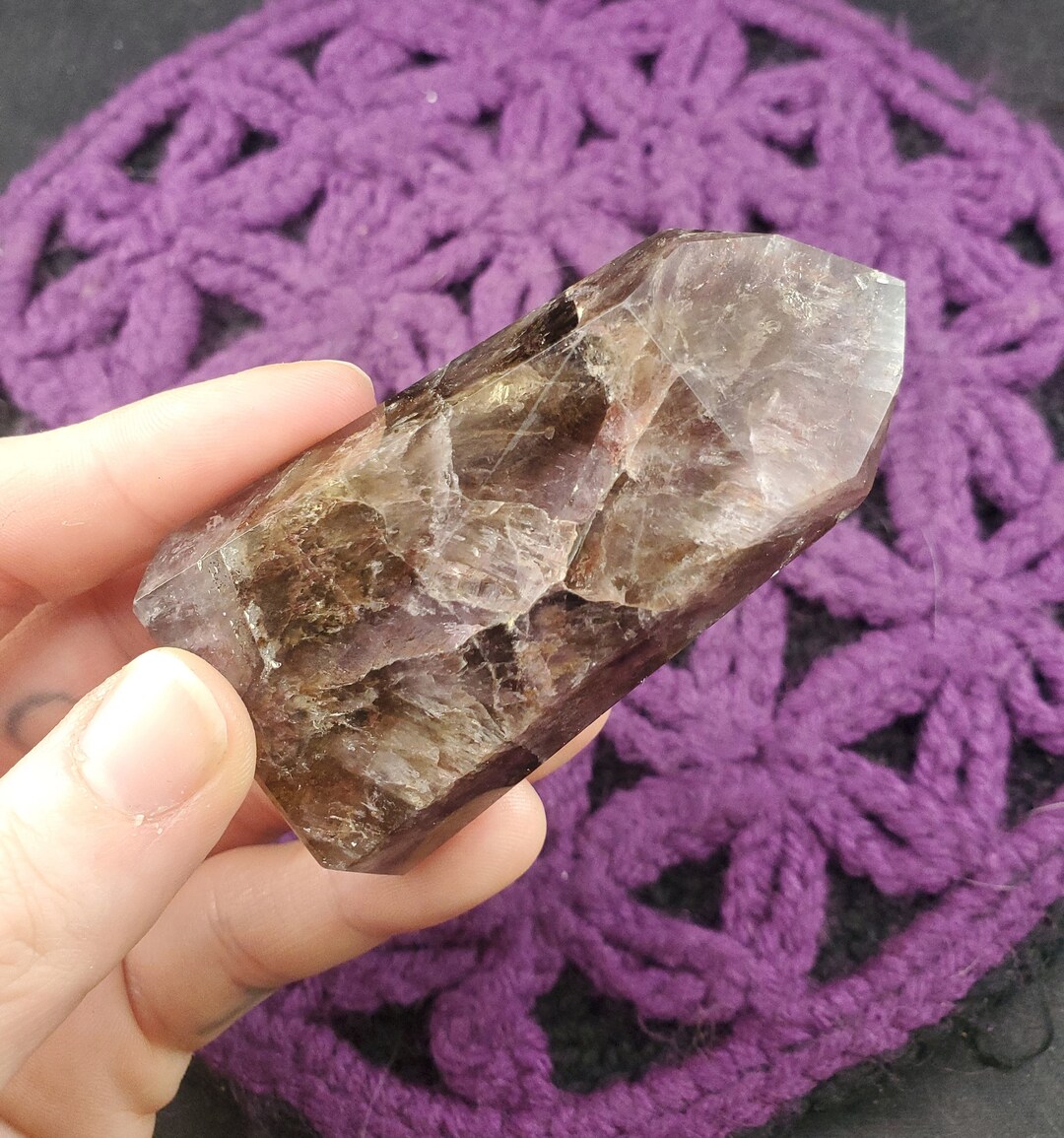 Super 7 Amethyst Cacoxenite Polished Tower Large Point Sacred Seven ...