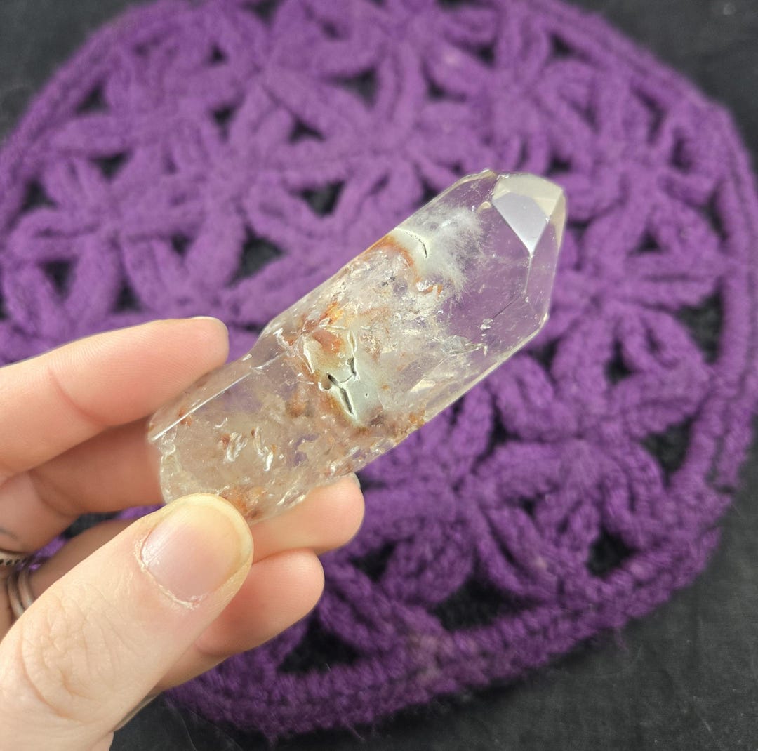 Amphibole Quartz Tumbled Point Stone Angel Wing Jupiter Phantom Crystal ...