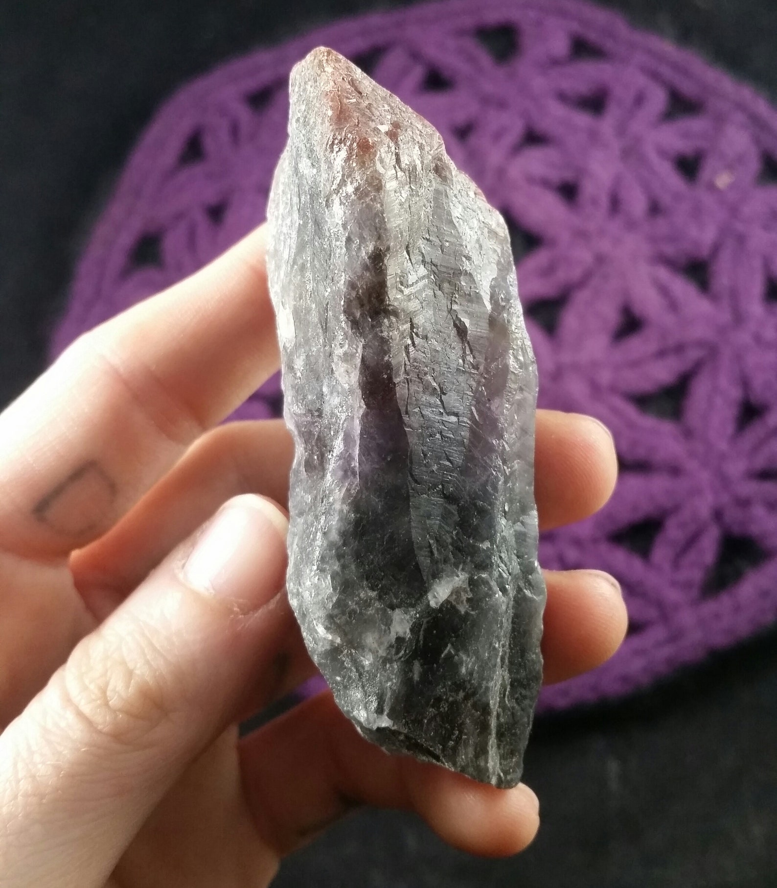 Super 7 Amethyst Cacoxenite Point Red Capped Sacred Seven Crystal ...