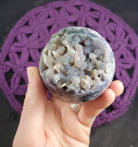 Grape Agate Sphere Geode Stone Crystal Stones Purple | Etsy