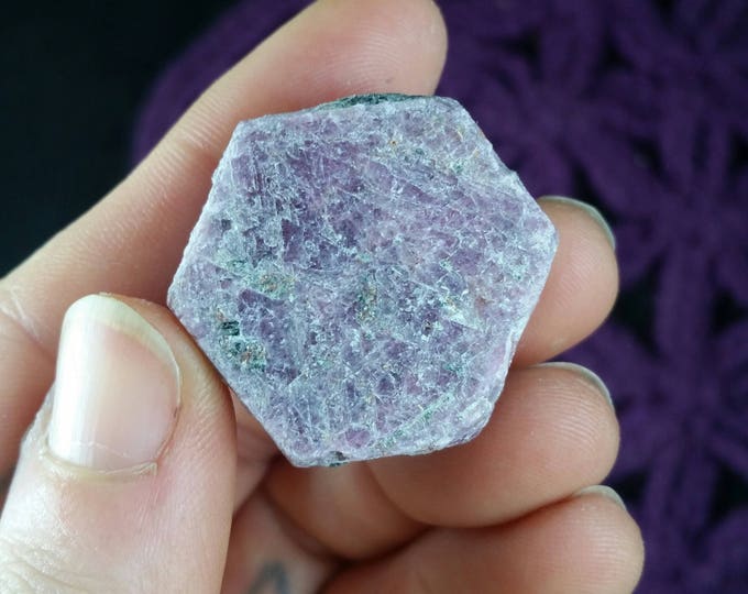 RESERVED Natural Ruby Raw Hexagonal Crystal Hexagon Stones Crystals ...