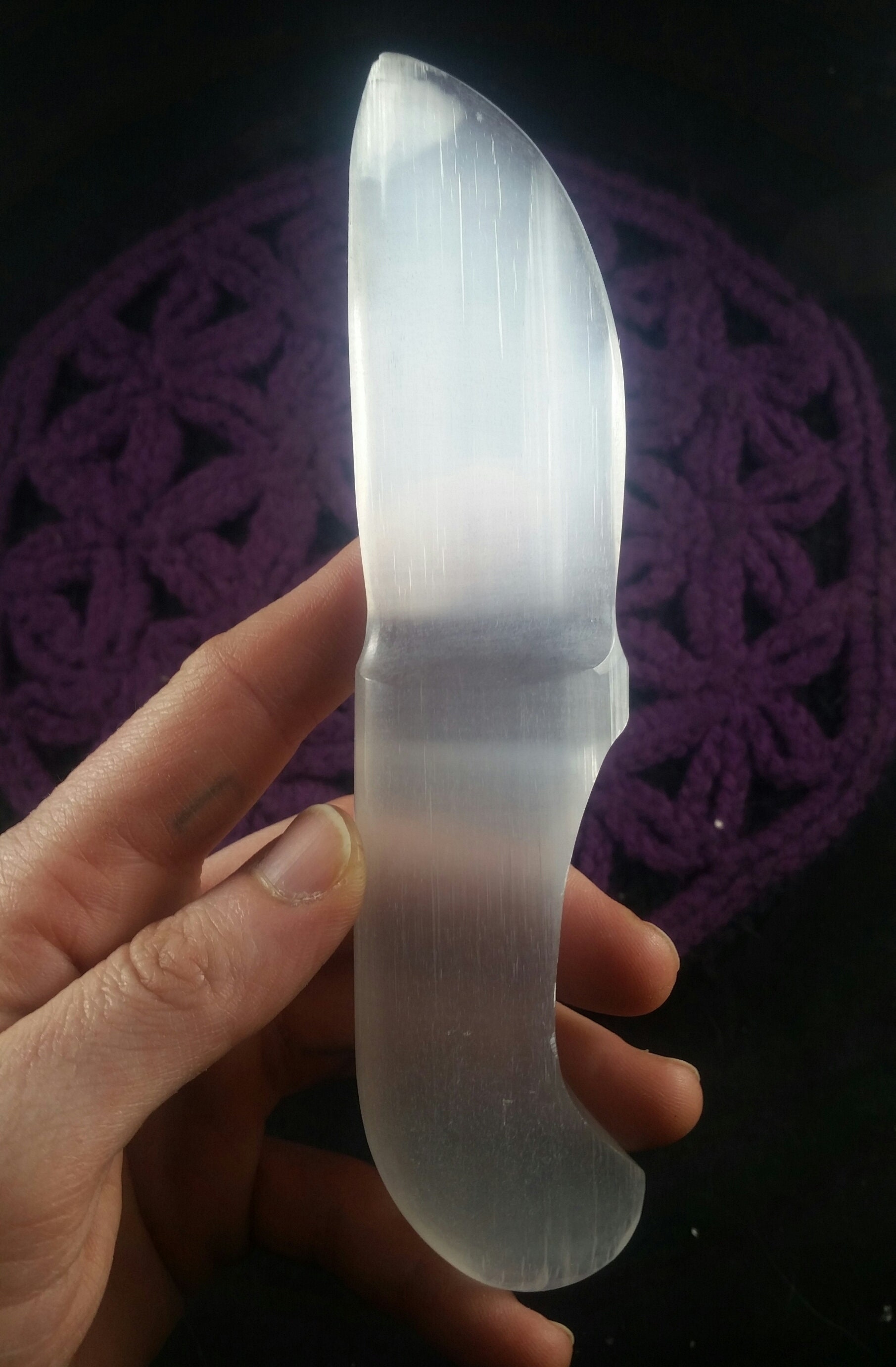 Selenite Knife Carved Sword Healing Stones Crystal Dagger | Etsy