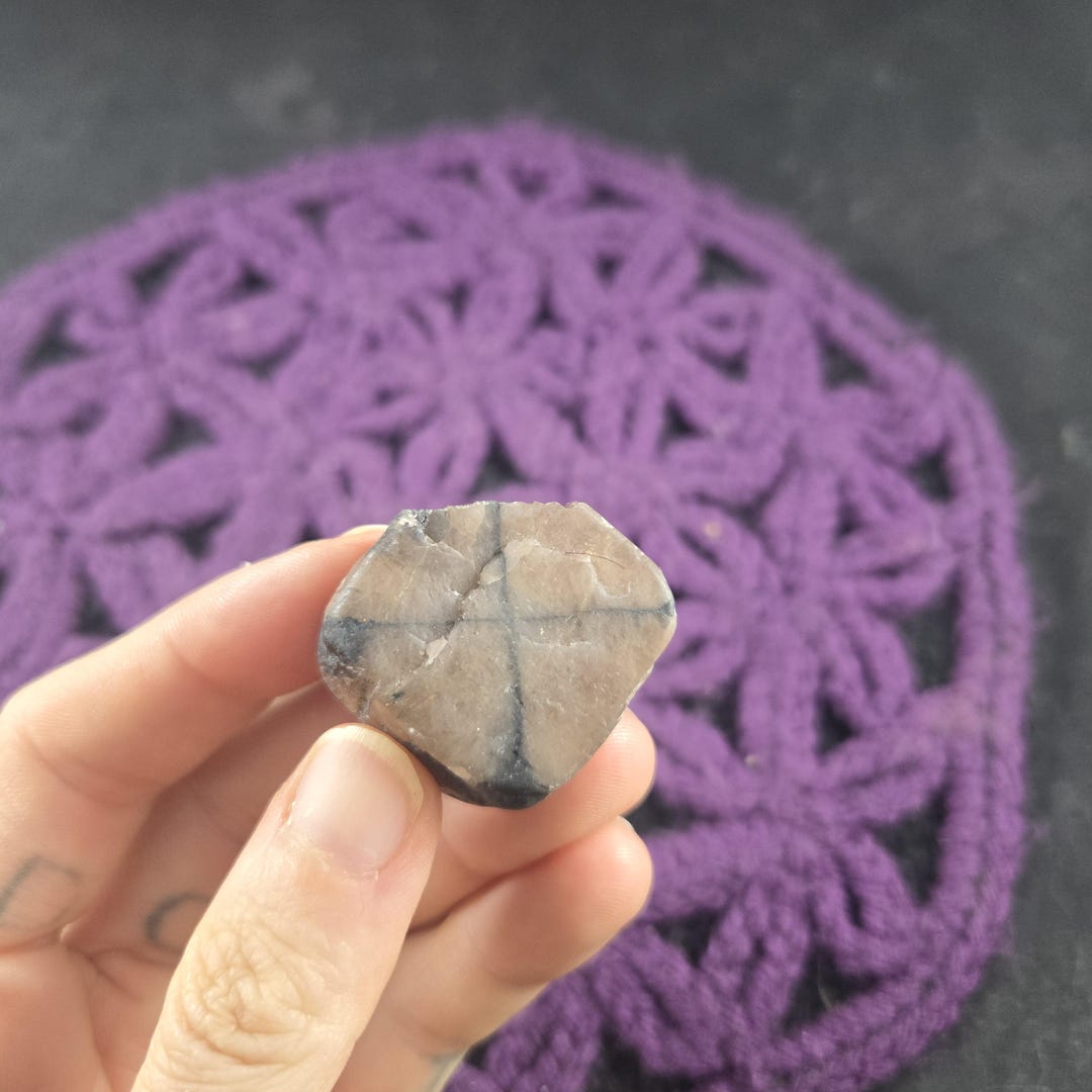 Chiastolite Andalusite Cross Stone Slice Crystal Stones Tumbled Lightly ...